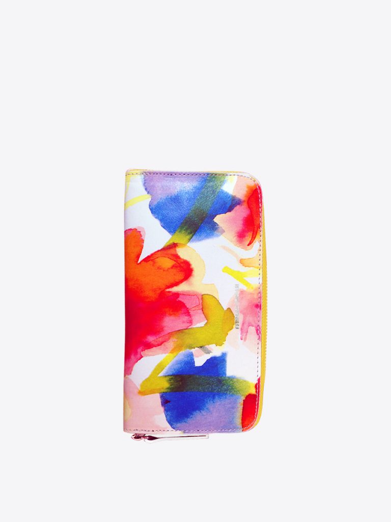 Watercolour Muse Leather Wallet - Ferraro Ferrari