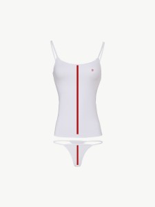 Limited Edition 'Red Lines' Spandex Camisole And Thong Bikini Set ...